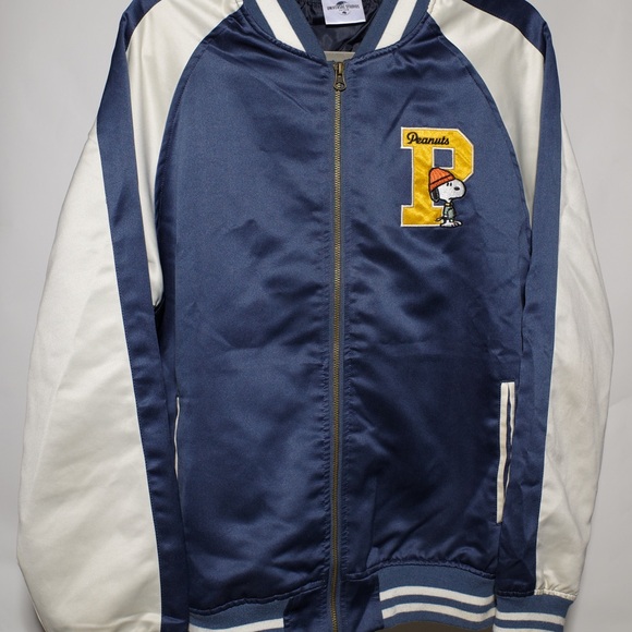 Universal Studio | Jackets & Coats | Peanuts Navy And White Bomber ...